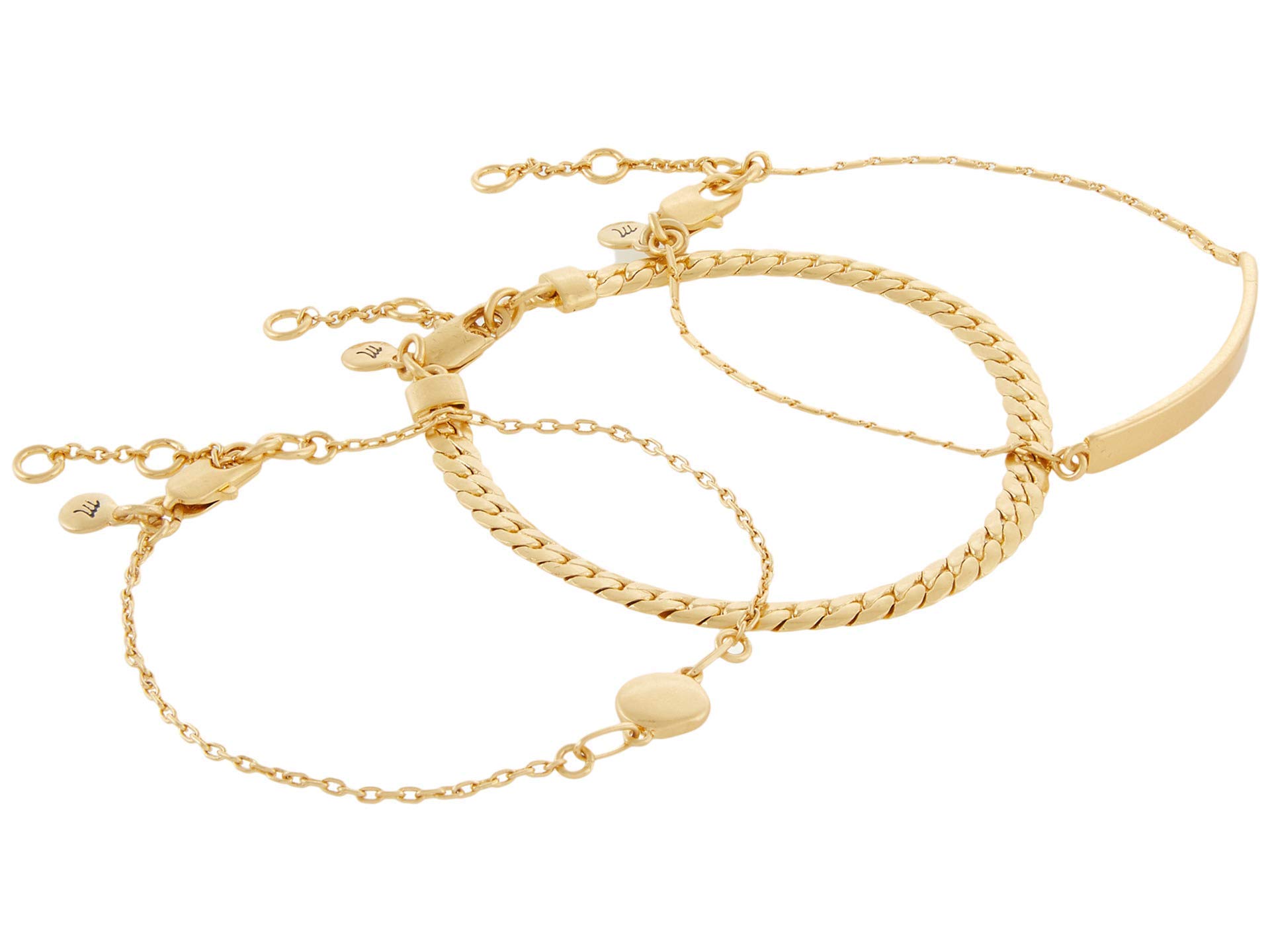 Madewell 3-Pack Chain Bracelet Set Vintage Gold One Size