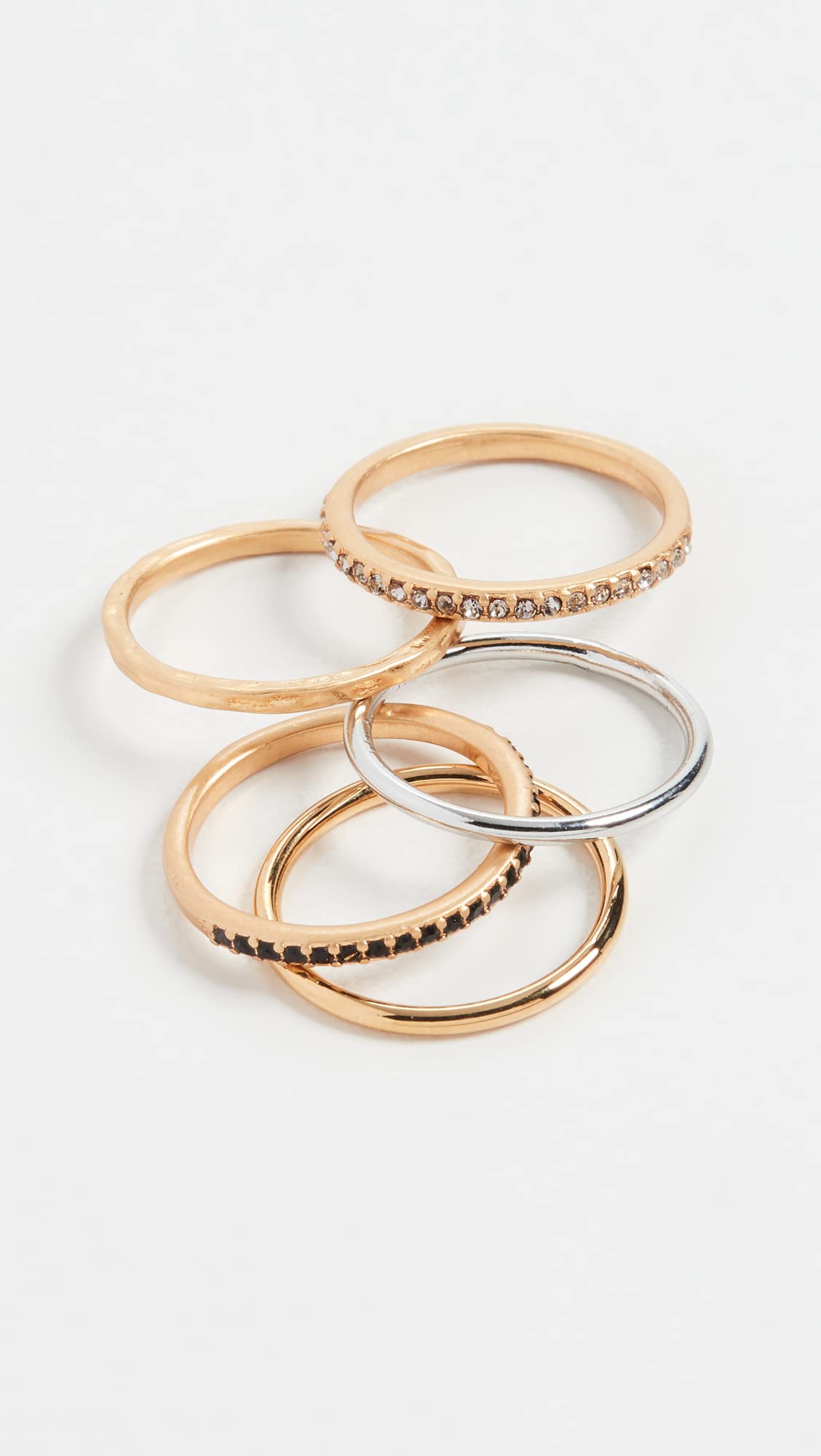Madewell Women's Filament Stacking Rings, Vintage Gold, 5
