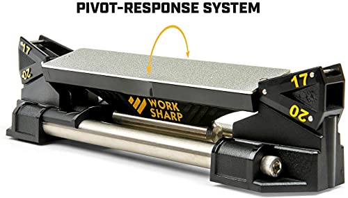 Work Sharp Guided Sharpening System, Diamond and Ceramic Dry Stone Knife Sharpener for axes, garden tools, knives, without water or oil Black
