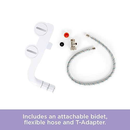 Pure for Men Bidet Toilet Seat Attachment for Home | Dual Self-Cleaning Nozzle (Frontal & Rear Back), Non-Electric Sprayer, Adjustable Water Pressure & Easy to Use | Sleek & Minimalist Design (White)