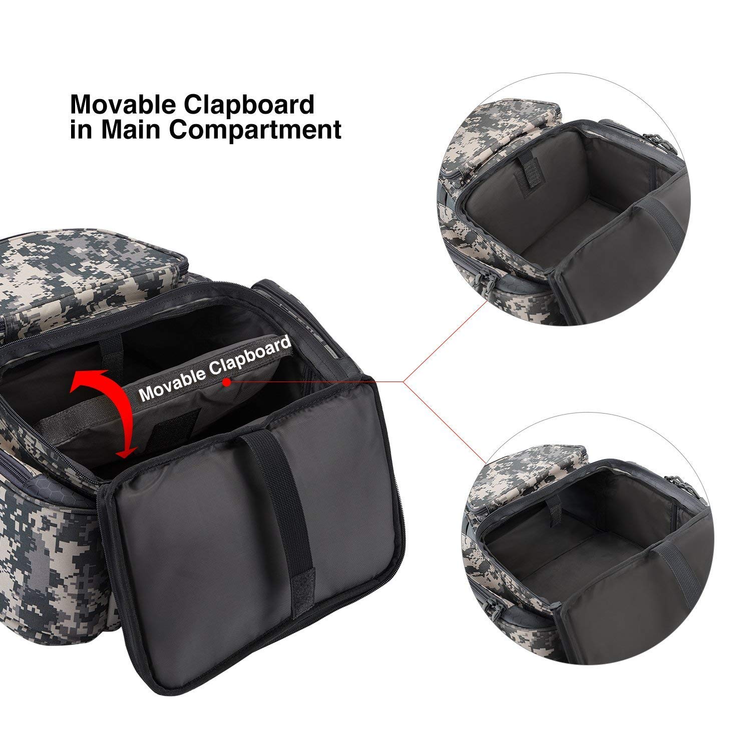 Piscifun Fishing Tackle Backpack Digital Camouflage Backpack with 4 Trays Bundle with SXP Fishing Pliers Black Handle - Straight Nose