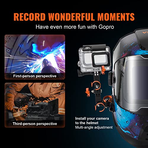 VEVOR Welding Helmet Auto Darkening Large Viewing with Side View 4.25" x 3.23", Welding Hood True Color, Welding Mask Solar Powered, 4 Arc Sensor, Wide Shade 4-8/9-13 for TIG MIG Arc Weld Grinding
