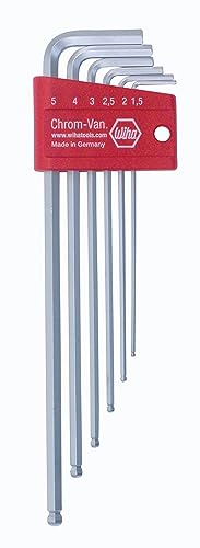 Wiha 66995 6-Piece Metric Ball End Long Hex L-Key Set