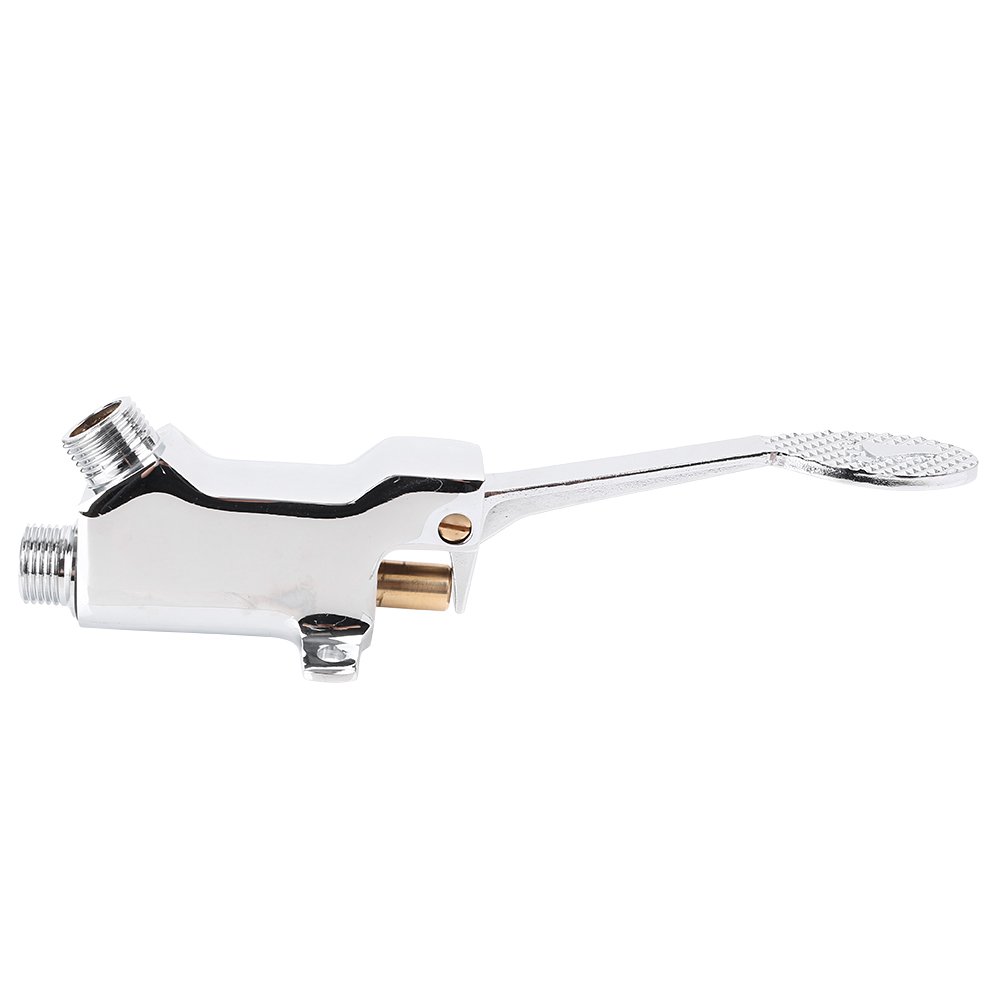 Mallofusa Single Foot Pedal Water Valve Copper Bathroom Faucet for Basin Water Tap, Silver
