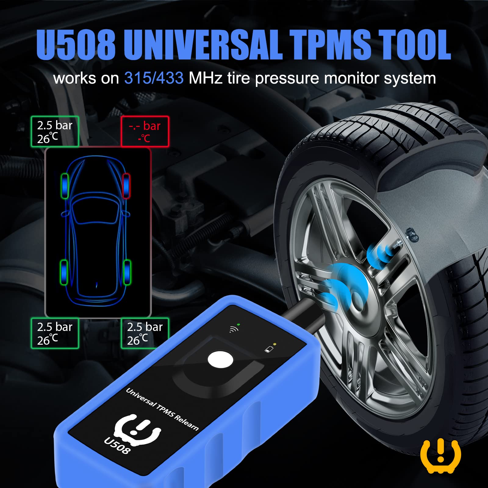 OBDResource 2IN1 TPMS Relearn Tool for Ford Super EL-50448, TPMS Reset Tool Tire Pressure Monitor System Sensor Tool 2023 (S508)