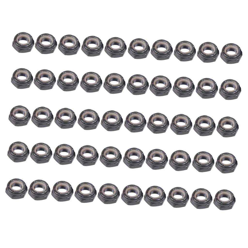 menolana 50pcs Axle Nuts for Skateboard Longboard Trucks Skateboarding Accessories