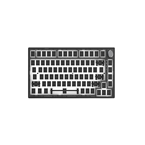 SWAHAA IK75 PRO QMK&VIA Hot Swap Customized Mechanical Keyboard DIY Kit Gasket Mount Wired RGB 3/5 Pins for Cherry Gateron (Color : Black Transparent)