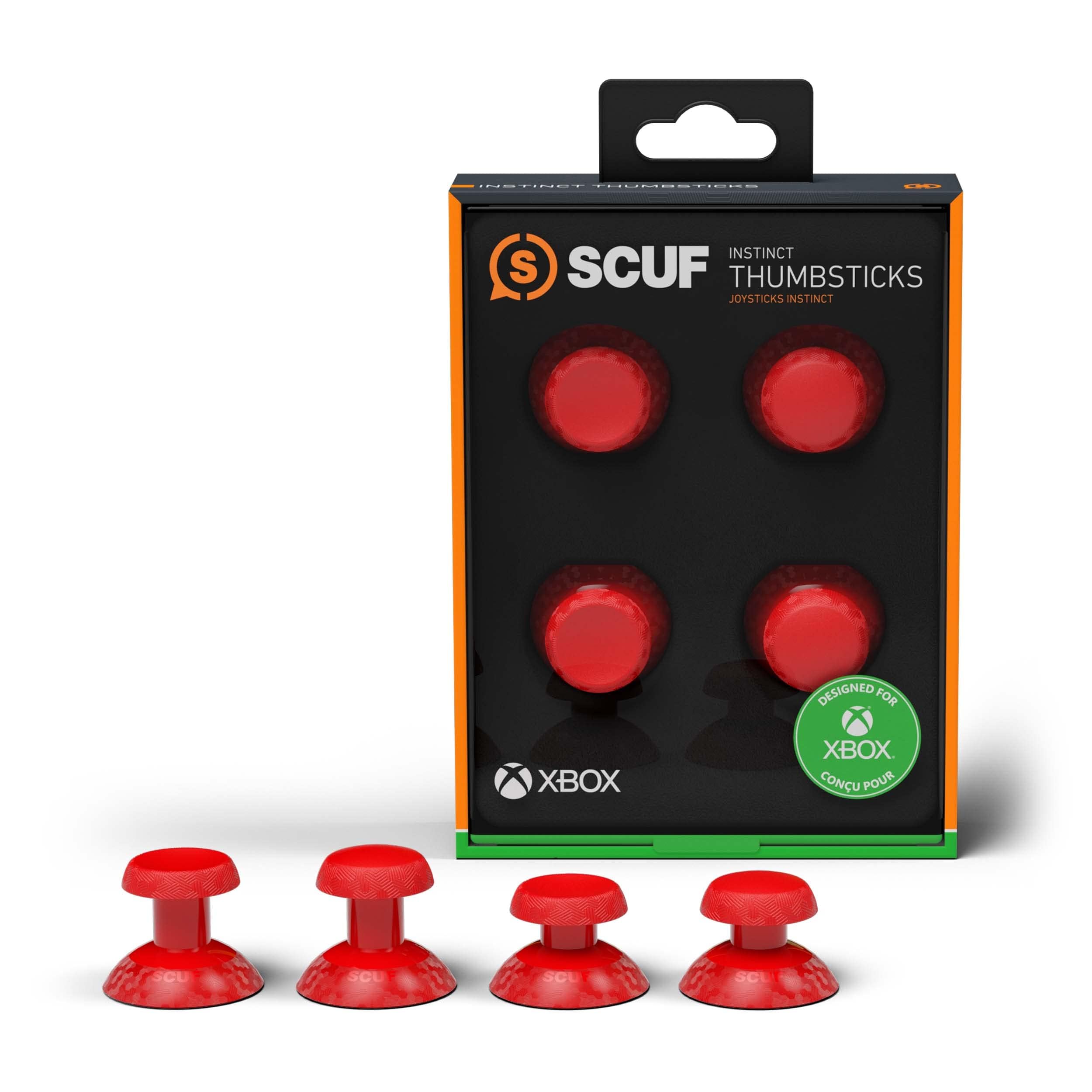 SCUF Instinct Interchangeable Thumbsticks 4 Pack, Replacement Joysticks only for SCUF Instinct Pro Performance Xbox Series X|S Controller - Red