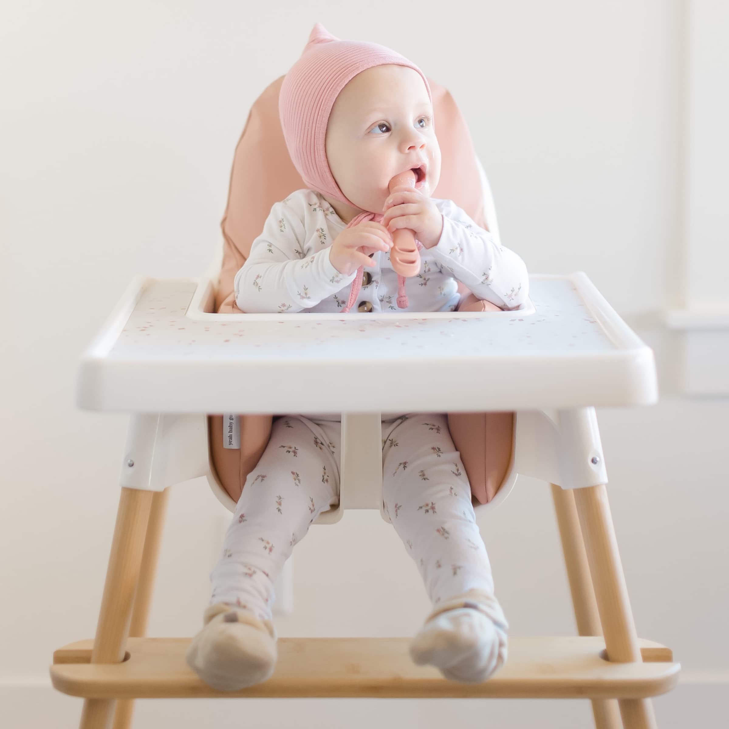 Yeah Baby Goods WIPEABLE Vegan Leather Cushion Cover Compatible for The IKEA ANTILOP Highchair (Terracotta-Cover and Cushion Insert)