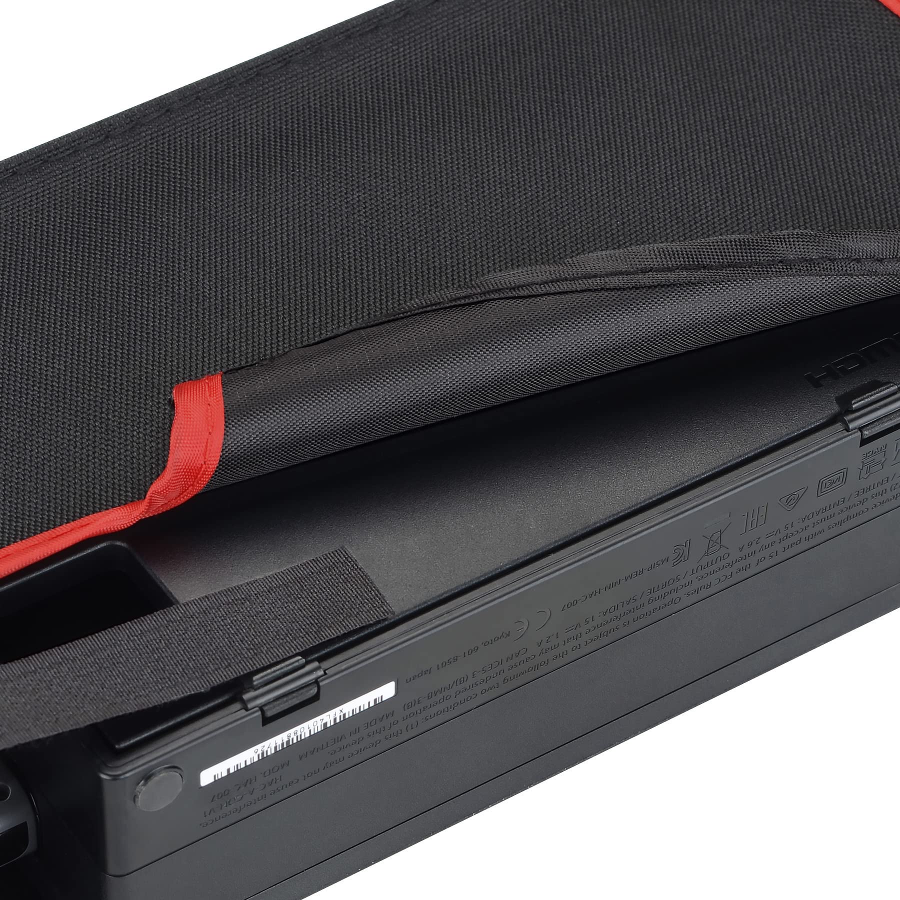 PlayVital Black & Red Trim Nylon Dust Cover, Soft Neat Lining Dust Guard, Anti Scratch Waterproof Cover Sleeve for Nintendo Switch & Switch OLED Charging Dock