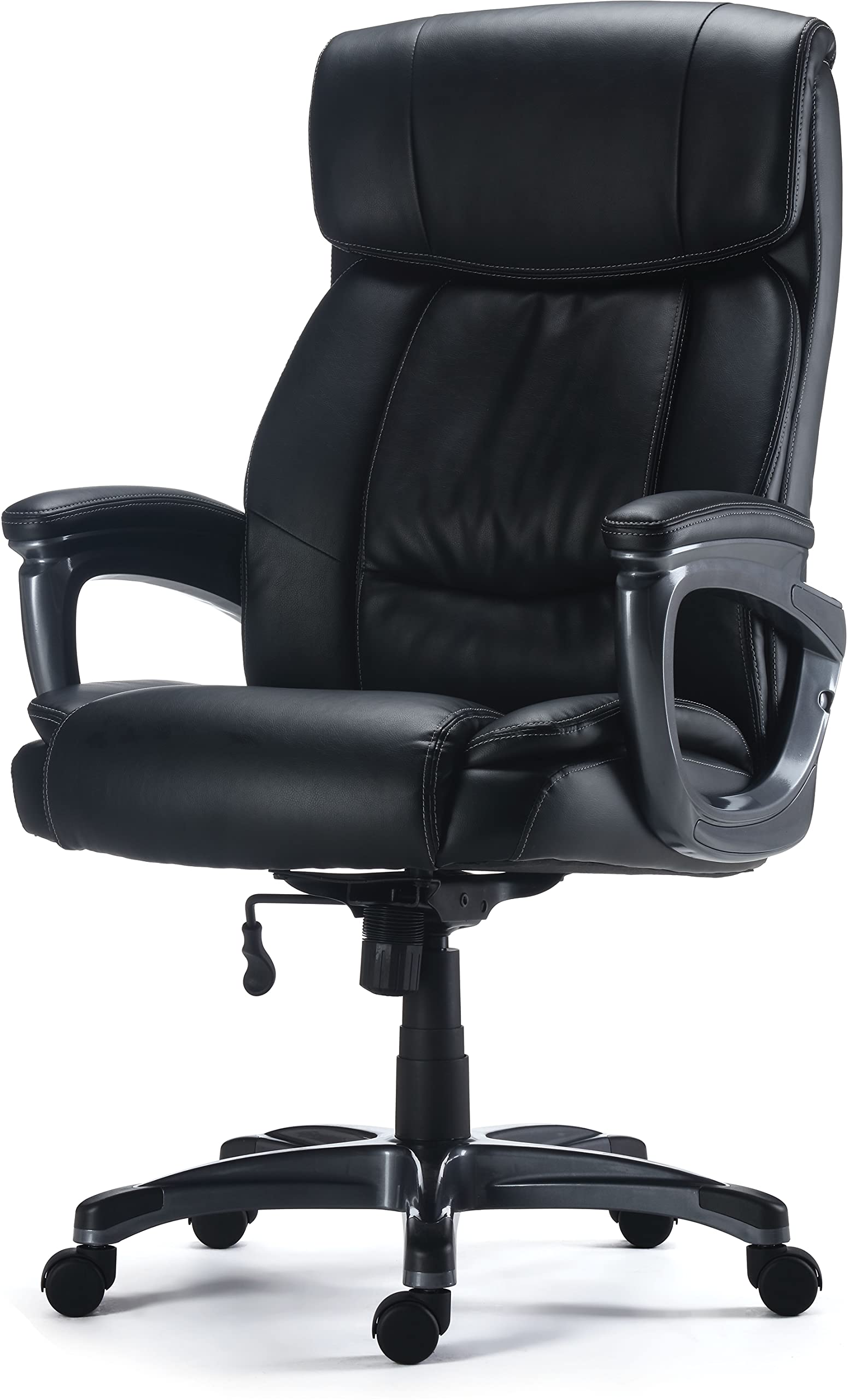 MyOfficeInnovations 24328570 Bonded Leather Big & Tall Managers Chair, Black