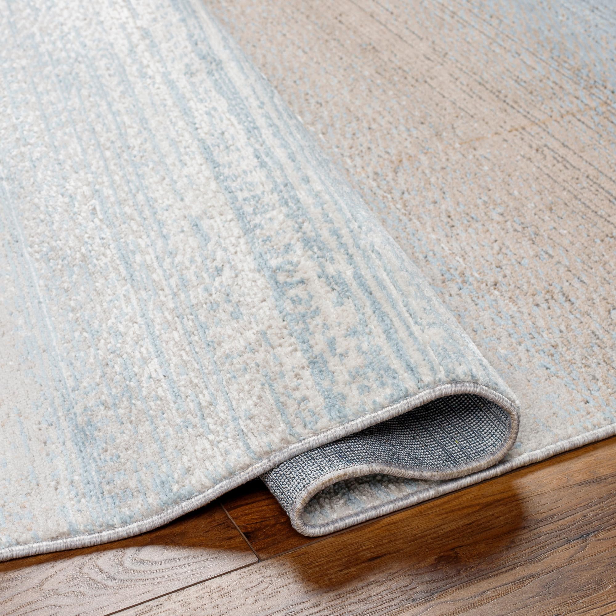 Livabliss Masha Modern Machine Woven Area Rug, 9'2" x 12', Denim