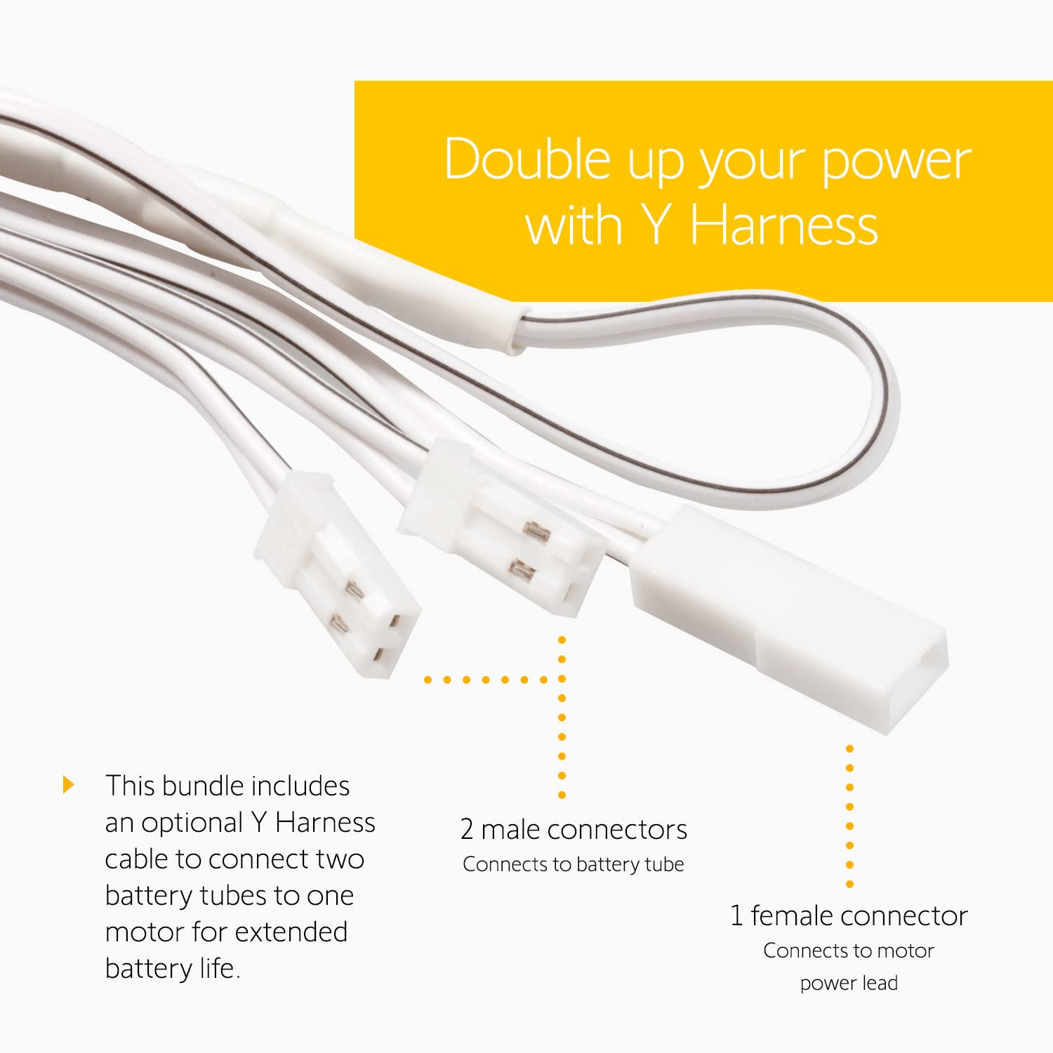 somfy 12V DC Reloadable Battery Tube 2 Pack and Y Harness - 2 Replacement Battery Tubes - 12V Dual Battery Wands for RTS Motors - Power Blinds & Shades β Easy to Install β #9018685, 9018625