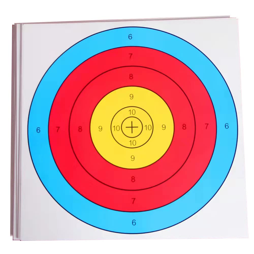 SDCYOW 60pcs Archery Targets Paper Arrow Targets for Air-Soft, BB Guns, Air Rifles Shooting Accessories, 16x16inch, 5-Ring Paper Target Face