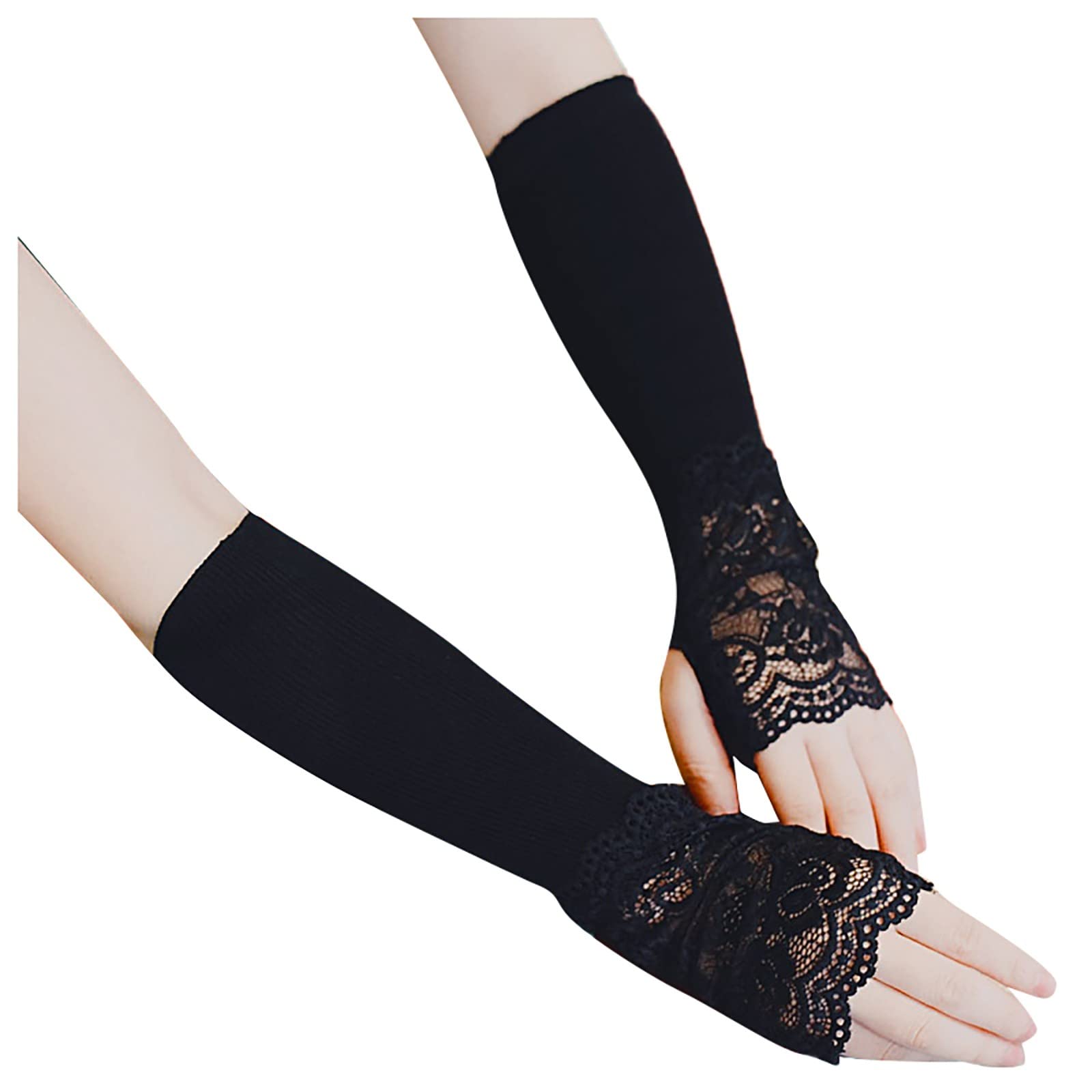 Short Fingerless Gloves Wedding Net Goth Gothic Ladies Lace Black Fancy Dress Gloves Mittens Men Winter Warm