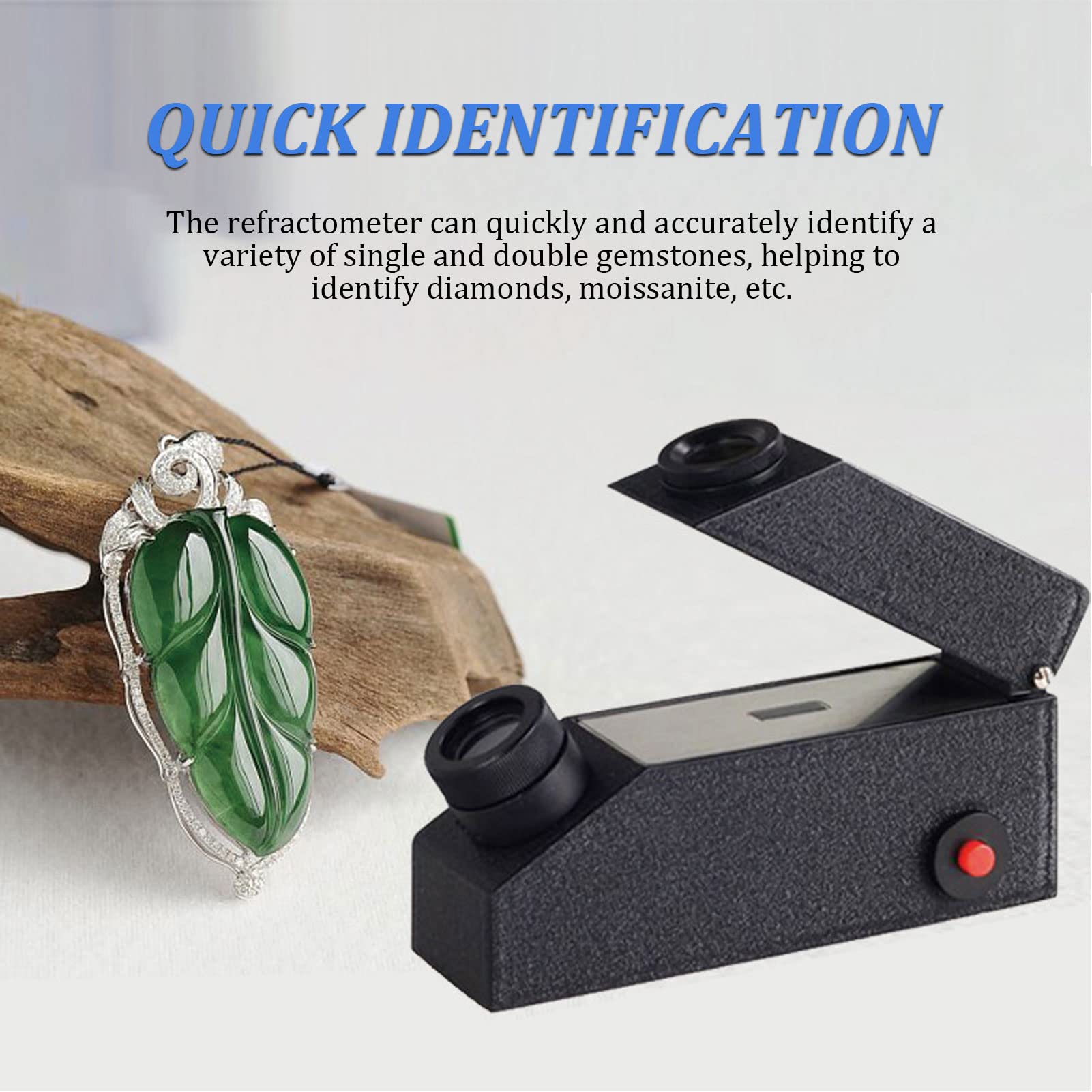 Yuecoom Jewelry Refractometer, Portable Gemstones Refractometer 1.30 to 1.81 Quick Identification High Accuracy Gemstones Refractometer Kit for Measuring The Refractive Index Jewelry Test Tool