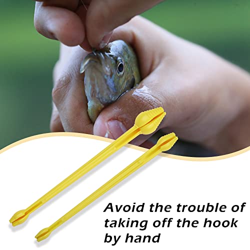 Plastic Fishing Hooks Disgorger Snelled, Fish Hook Remover Tool Fishing Gear Accessories (6Pcs, Mixed Size)