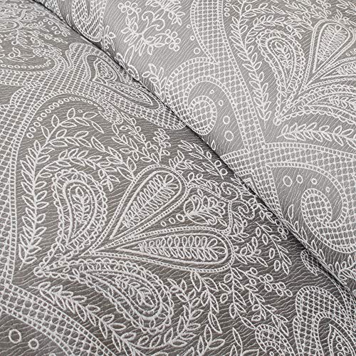 Madison Park Averly 7 Piece Comforter Set, Grey, Cal, California King (104 in x 92
