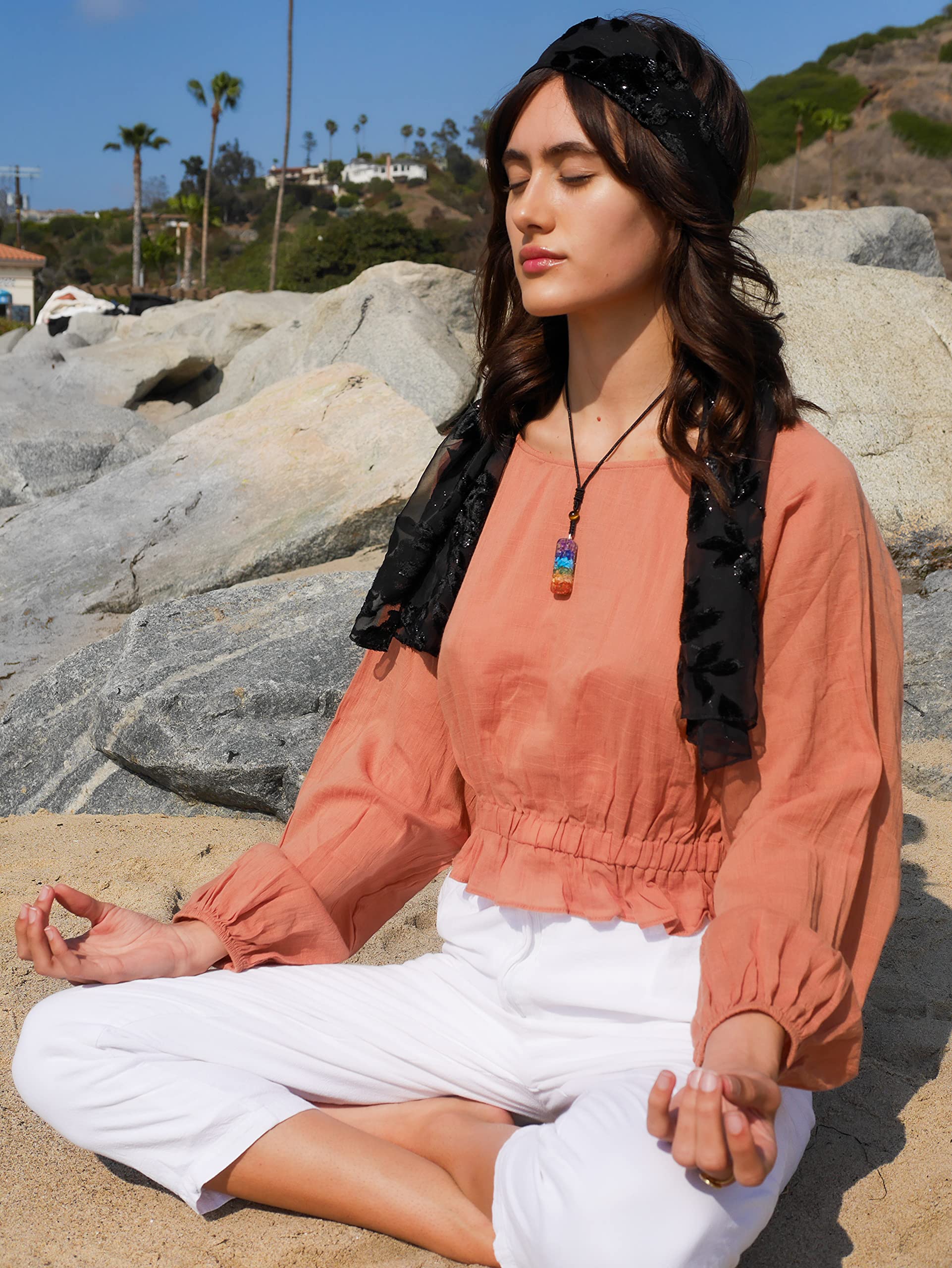 M&N Jewelry Designs Crystals and Healing Stones - 7 Healing Energy Chakra Stones, Natural Tiger Eye, Adjustable (Necklace and Bracelet)