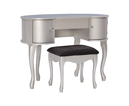 Linon Paloma Vanity Set, 30" x 40.5" x 19.25", Silver