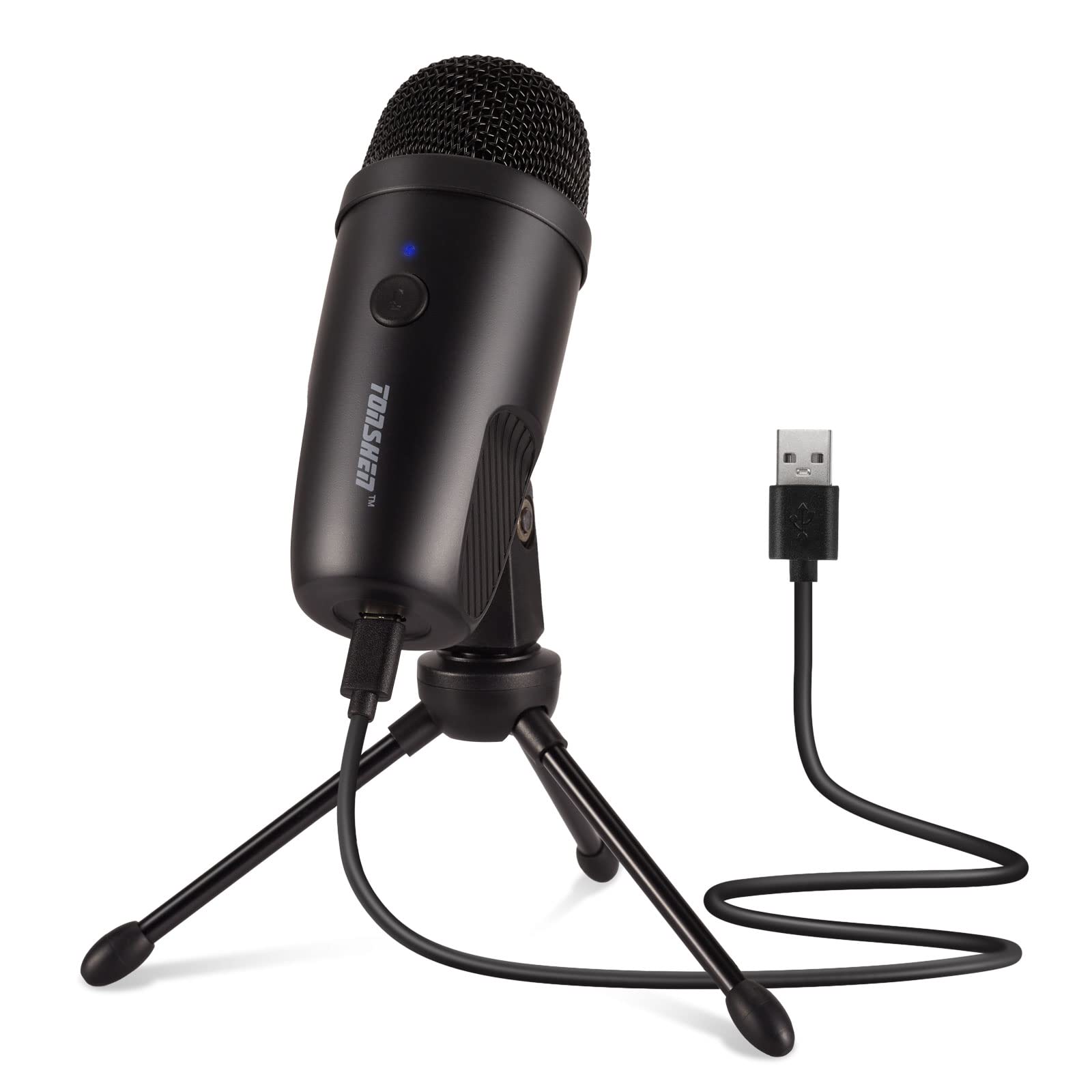 Tonshen USB Podcast Microphone Condenser Microphone for PC and Laptop Podcast Equipment Bundle Gaming Mic Studio Microphone for Singing, Vocal Recording, Streaming Supercardioid Pickup Pattern
