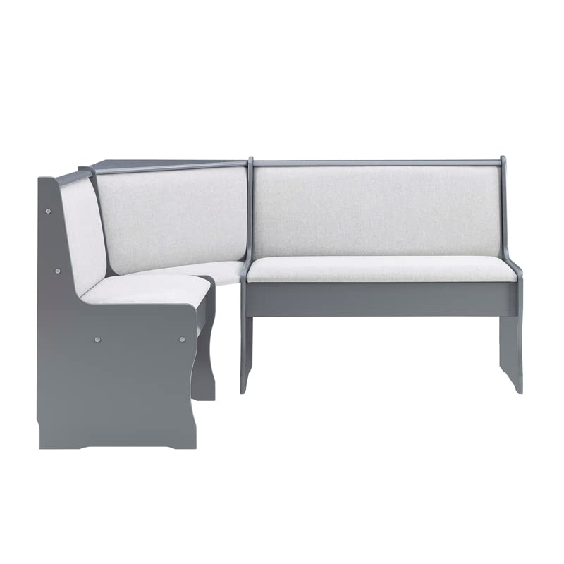 Linon Sanford Wood Storage Dining Nook in Gray