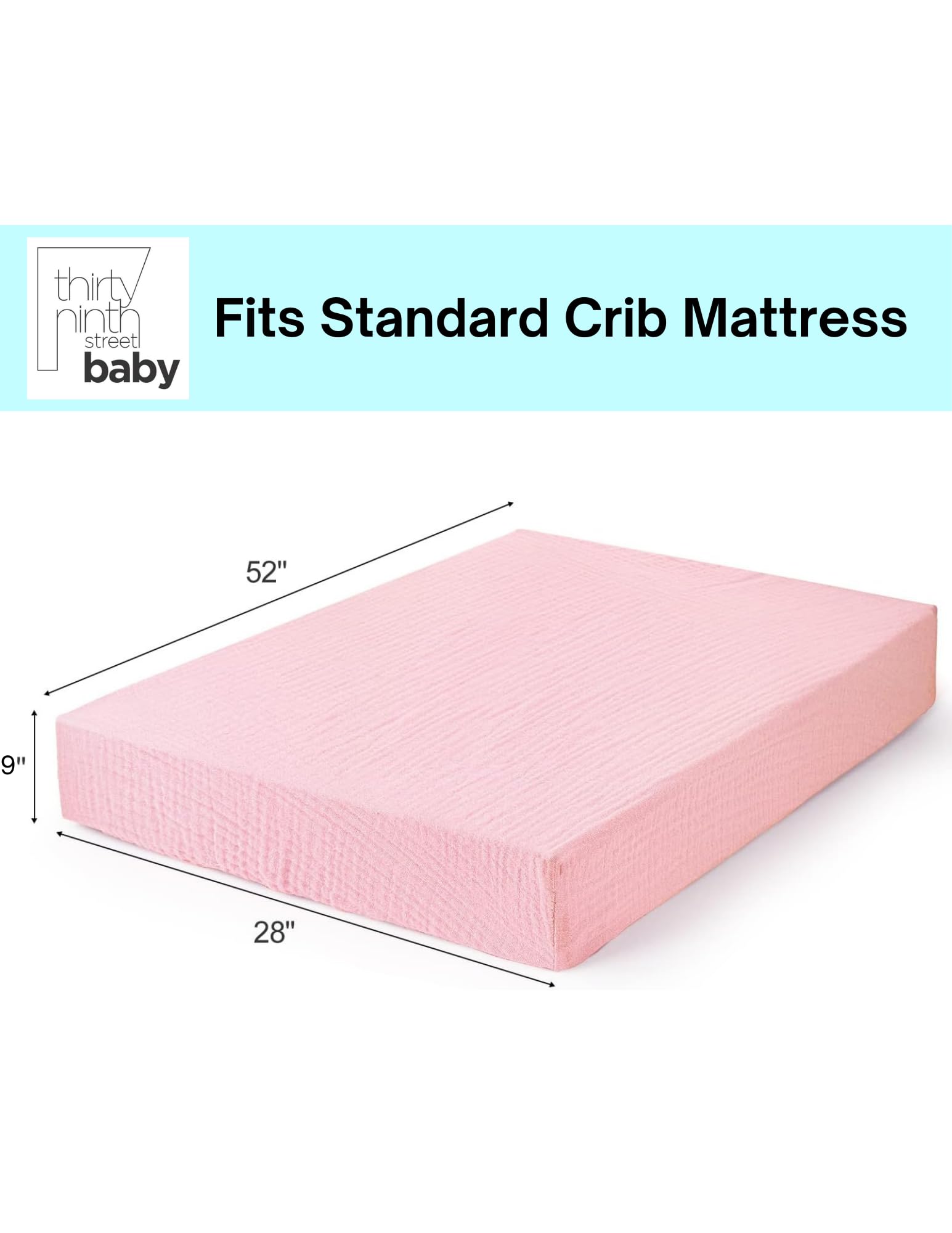 Thirty Ninth Street Baby Extra Soft Muslin Fitted Crib Sheet | 28" x 52"