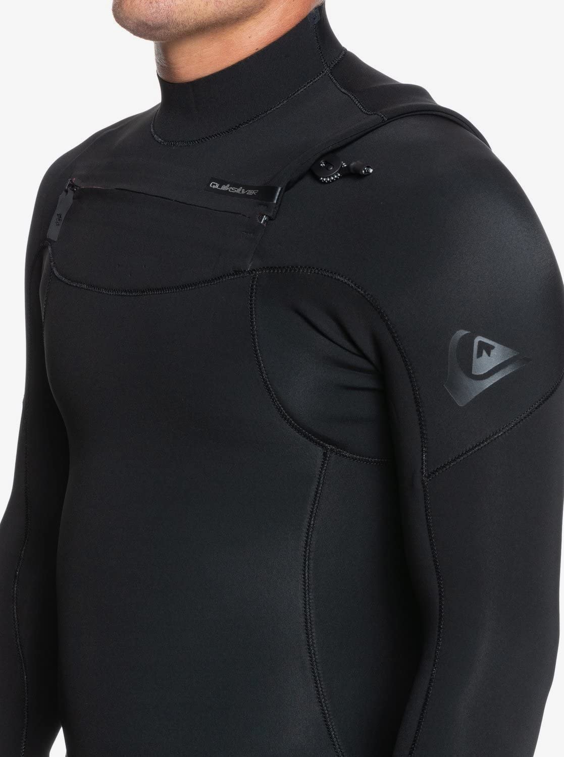 Quiksilver Mens 5/4/3 Sessions Chest Zip Wetsuit - Black | Medium