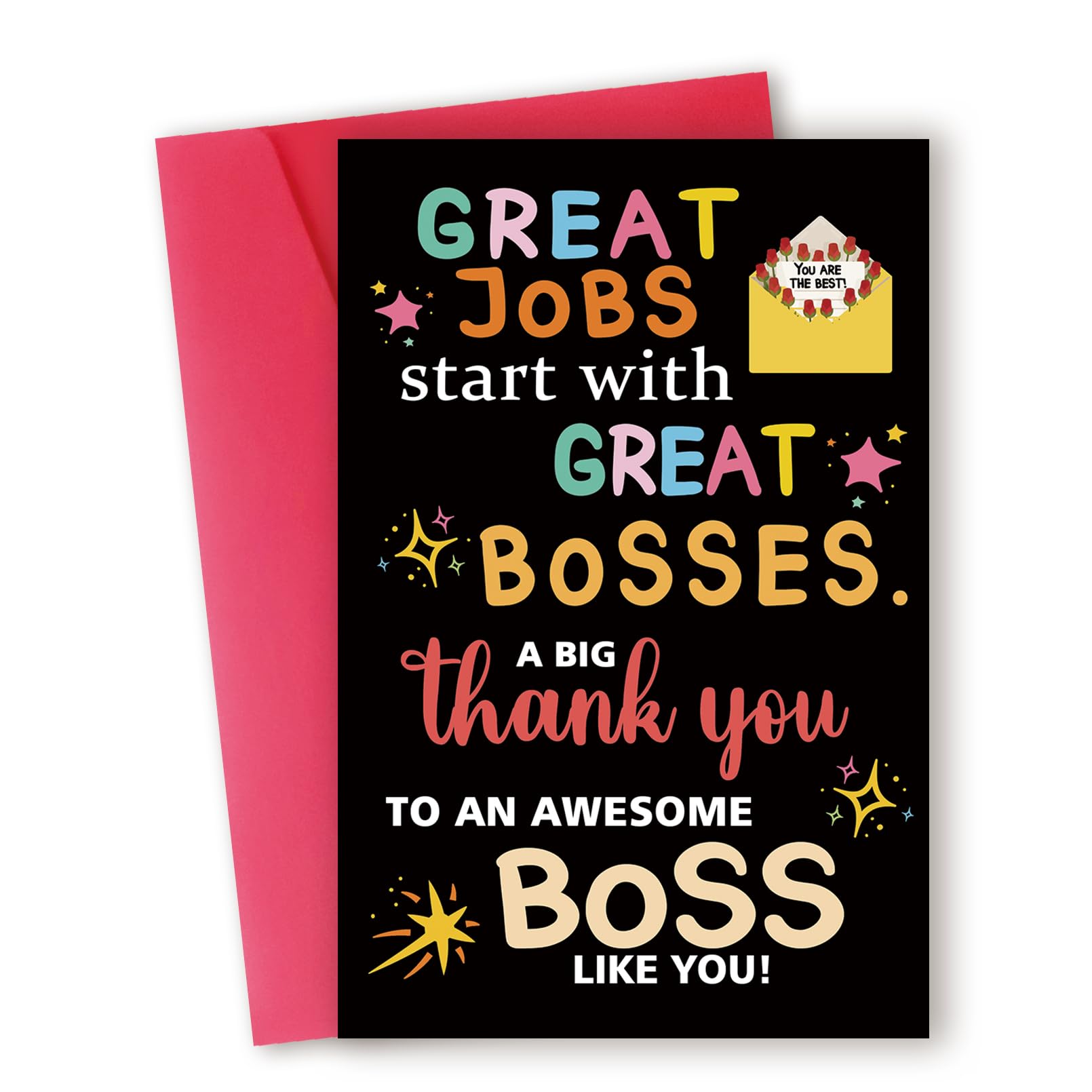 Zyulin Thank You Card Gifts for Boss Leader Manager, Cute Bosses Day Card Gifts for Her Him, Funny Boss's Day Card Gifts for Men Women, Best Boss Appreciation Card