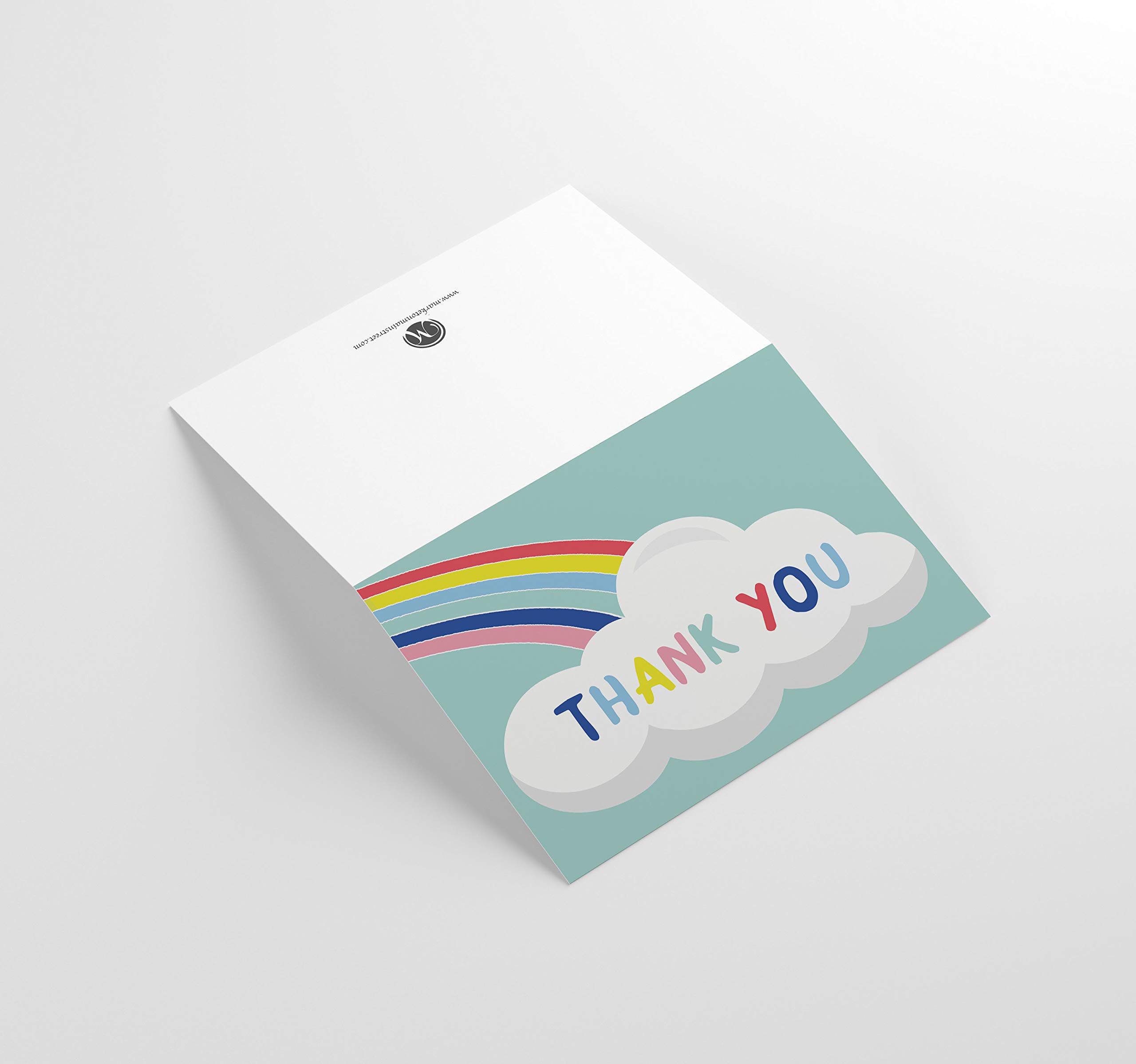 M Market On Mainstreet Rainbow Thank You Note Cards, 4"x6" Cards with White Envelopes, 25 Count, Made in the USA