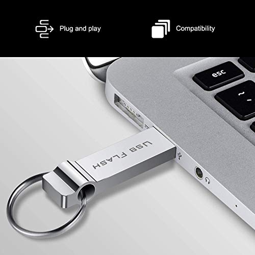 wedcook 64GB USB Flash Drive Waterproof Shockproof Thumb Drive Metal USB Drive Portable Memory Stick 64GB External Data Storage for Computer PC Laptop Car Radio