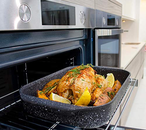 S·KITCHN Set of 3 Nonstick Roasting Pan Baking Dishes for Lasagna, Casserole and Bread Baking Pan, Large & Deep Lasagna Pan with Handles