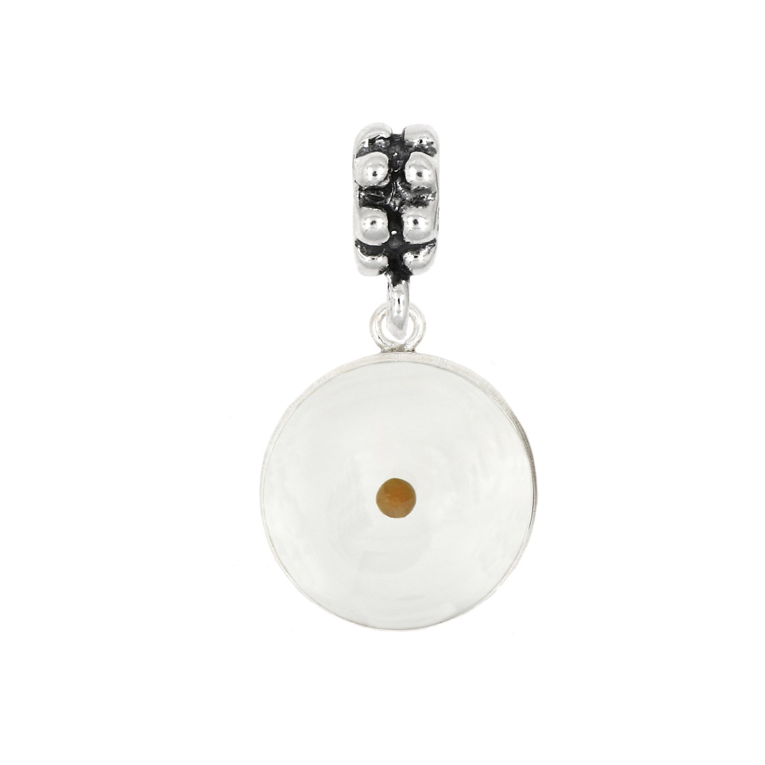 LGU(TM Sterling Silver Polymer Resin Amulet of Faith Mustard Seed Dangle Bead Charm