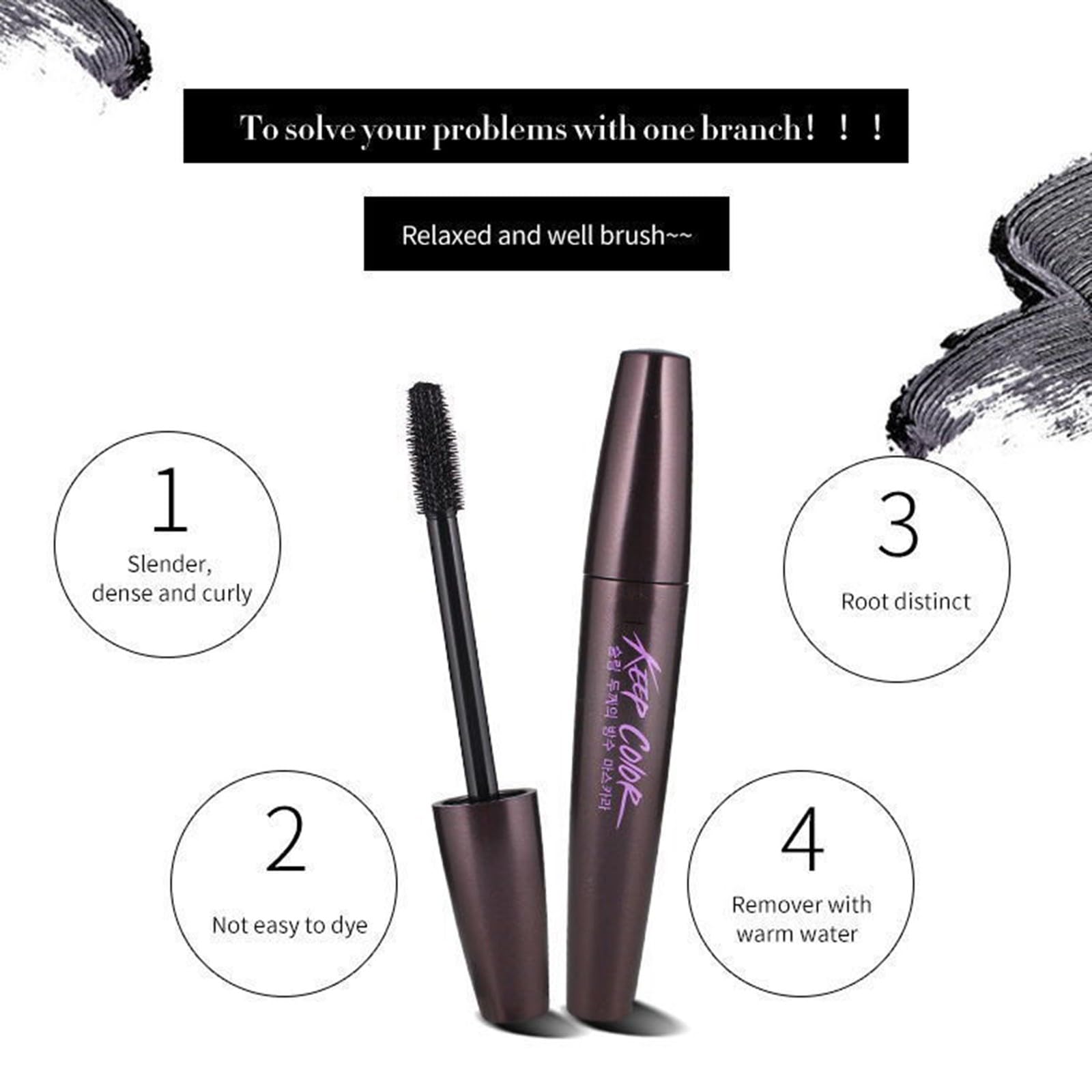 Makeup Lash Mascara Voluptuous Volume, Length Thick, Soft Full Lashes, No Flaking, No Smudging, No Clumping, Long Wearing, Washable Mascara for Daily Halloween Christmas Party (Purple, One Size)