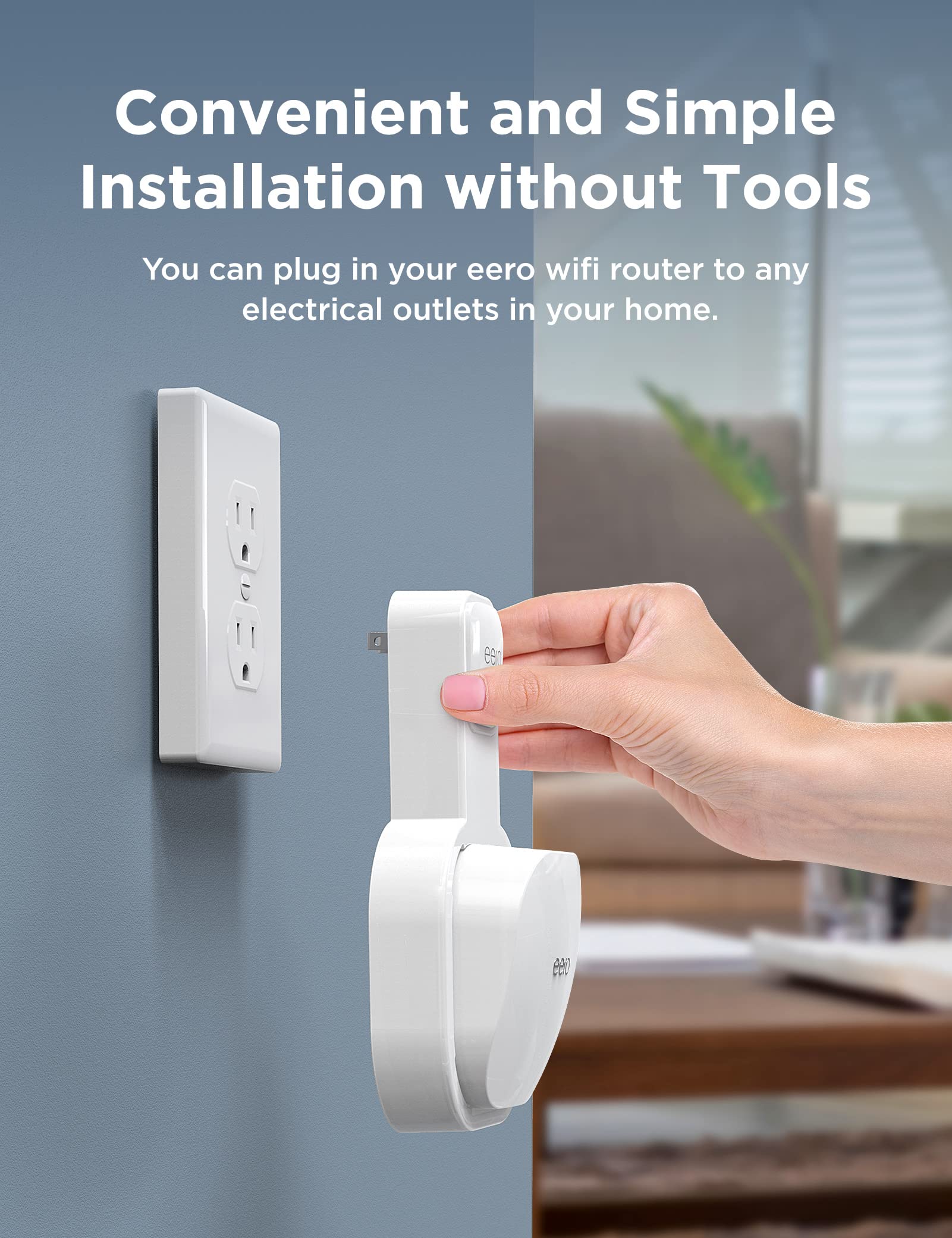 Wall Mount Holder for eero 6 Router Mesh Wi-Fi System [NOT Fit for eero Pro 6], The Simplest Outlet Wall Mount Holder, Stand Bracket for eero 6 Extender No Messy Wires Space Saving White(1 Pack)