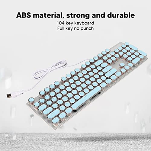 Zyyini Mechanical Gaming Keyboard, RGB Backlit Keyboard for Typewriter, Quick Response, 104 Key Wired Keyboard for PC and Desktop Computer(Blue)