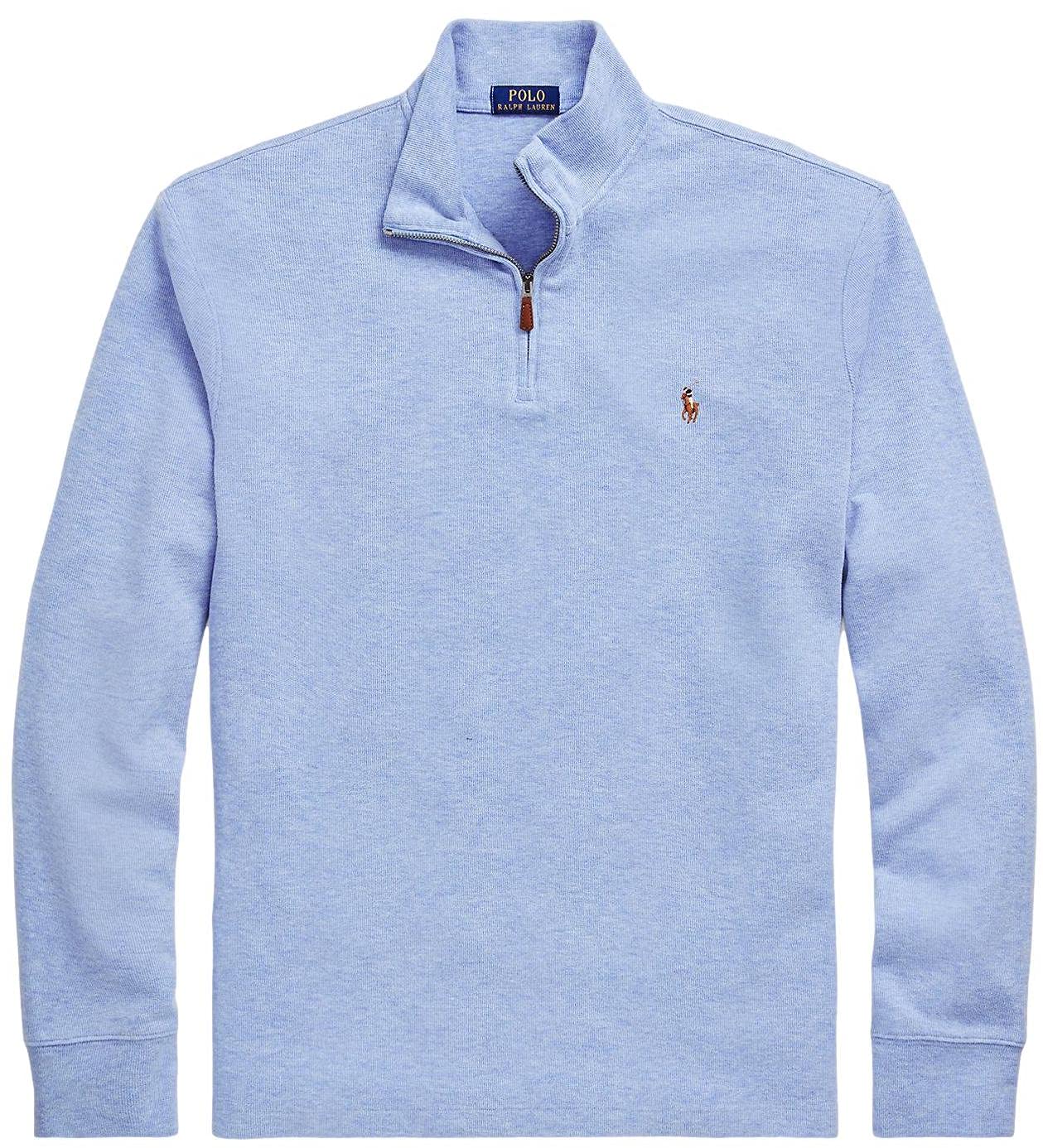 Polo Ralph Lauren Mens Half Zip French Rib Cotton Sweater (M, JamicaBlueSigPny)