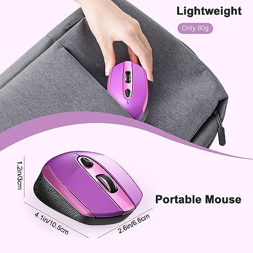 RaceGT Wireless Mouse, 2.4G Silent Cordless Mouse for Laptop, Mouse with 6 Buttons and 3 Adjustable DPI for Computer, Deskbtop, MacBook, PC
