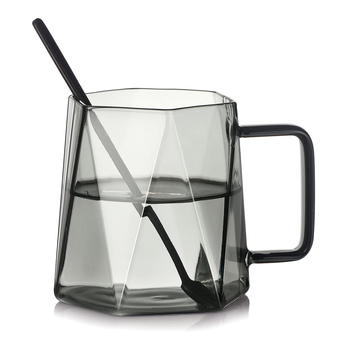 NORTHOME Coffee Mug Clear Glass Coffee Cup 16 Oz with Handle for Hot Beverages - Cappuccino, Latte, Big Tea Cup. Crystal Clear Glass Cup, Espresso Coffee Gift