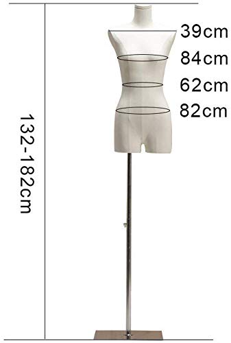 Mannequin Dress Form Torso Mannequin Torso Female Tailors Dummy Dressmakers Dummies Fashion Students Display Bust with Metal Base for Apparel Jewelry Show (E)