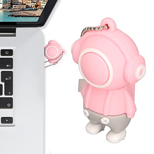 Zyyini USB Flash Drive, Cartoon Style USB2.0 Flash Drive High Speed Memory Thumb Stick for PC Computer Laptop, Plug Play, Cartoon Decorative Doll for Gift(Pink 128G)