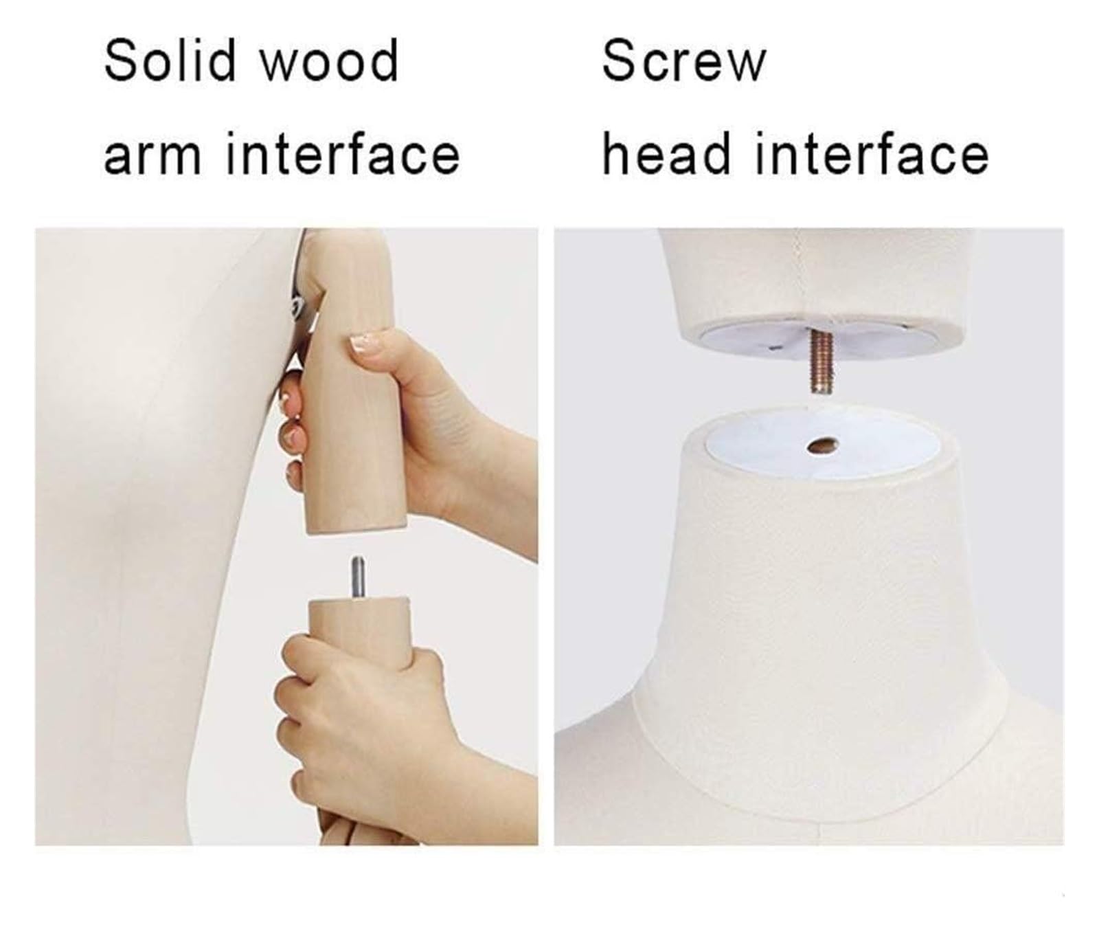 Mannequin Tailors Dummy Torso Dress Form Torso Female Tailors Dummy Dressmakers Dummies Fashion Students Display Bust with Solid Wood Arm Detachable Rotatable Used