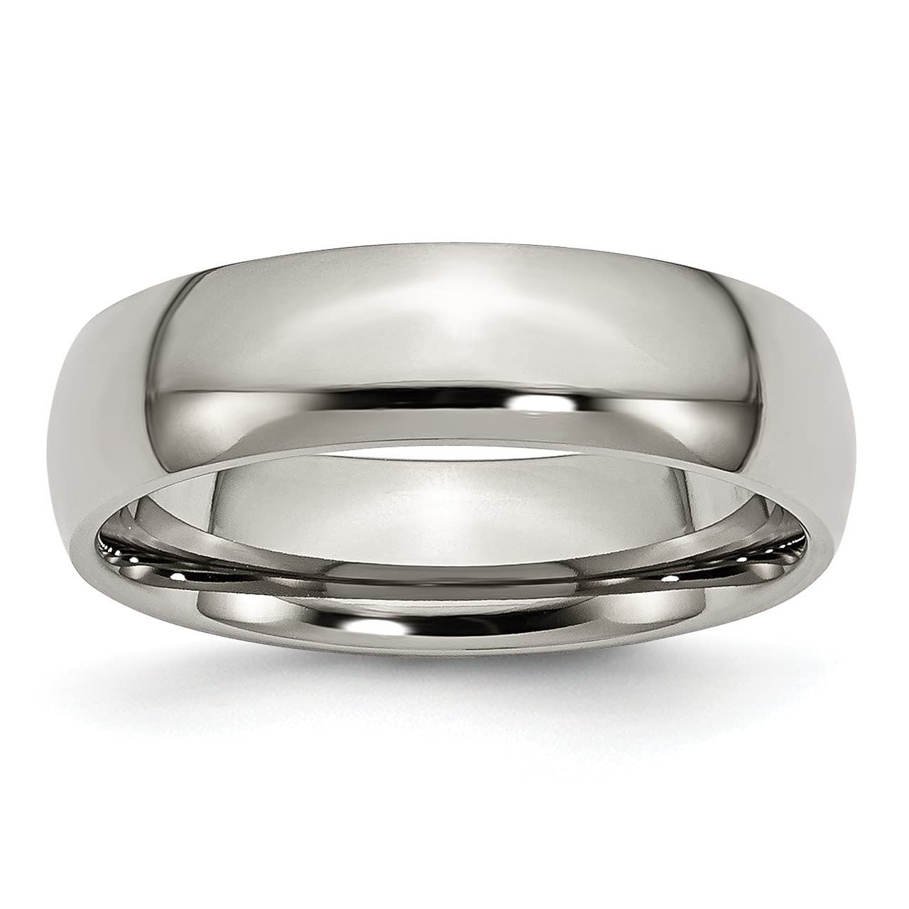Lex & Lu Chisel Titanium 6mm Polished Band Ring