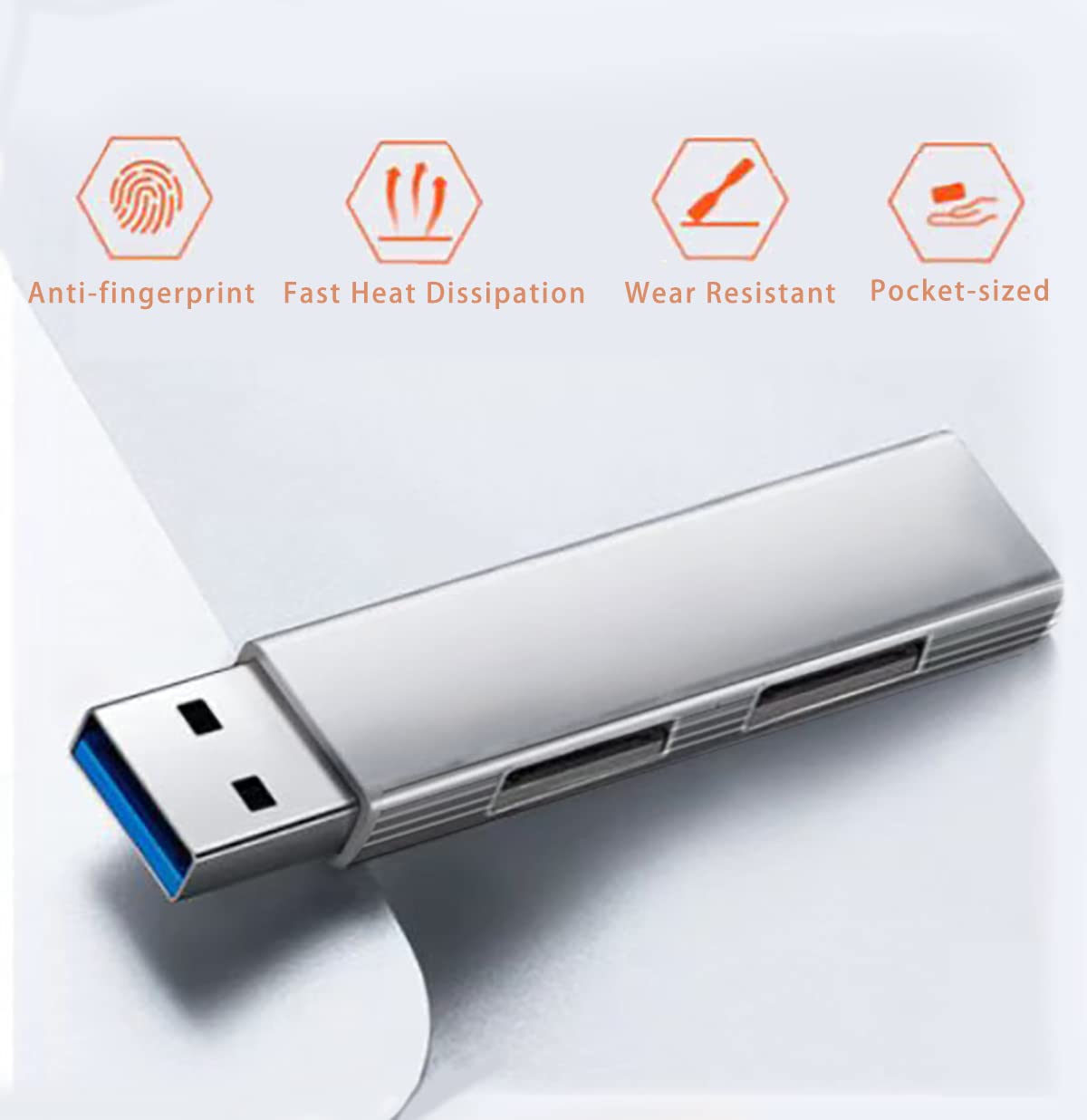 USB 3.0 HUB Splitter,3-Port Mini USB Hub with Type-C Adapters Small HUB Easy to Carry,Suitable for PC/PS/MAC/Laptop/TV