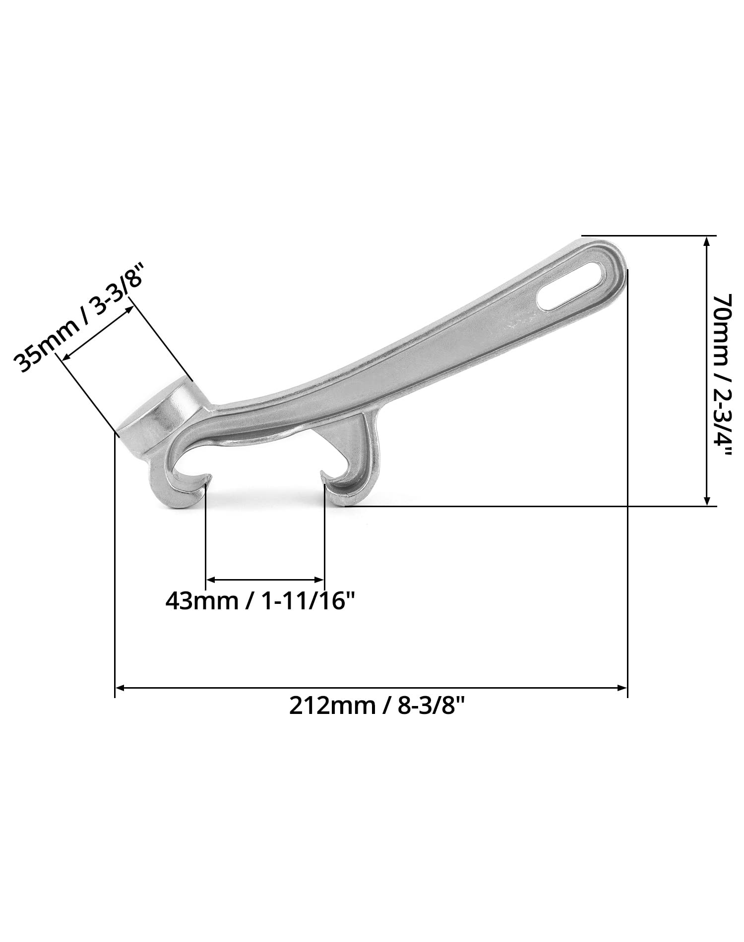 QWORK Barrel Opener, Aluminum, 8", Silver, for Home Industrial Use