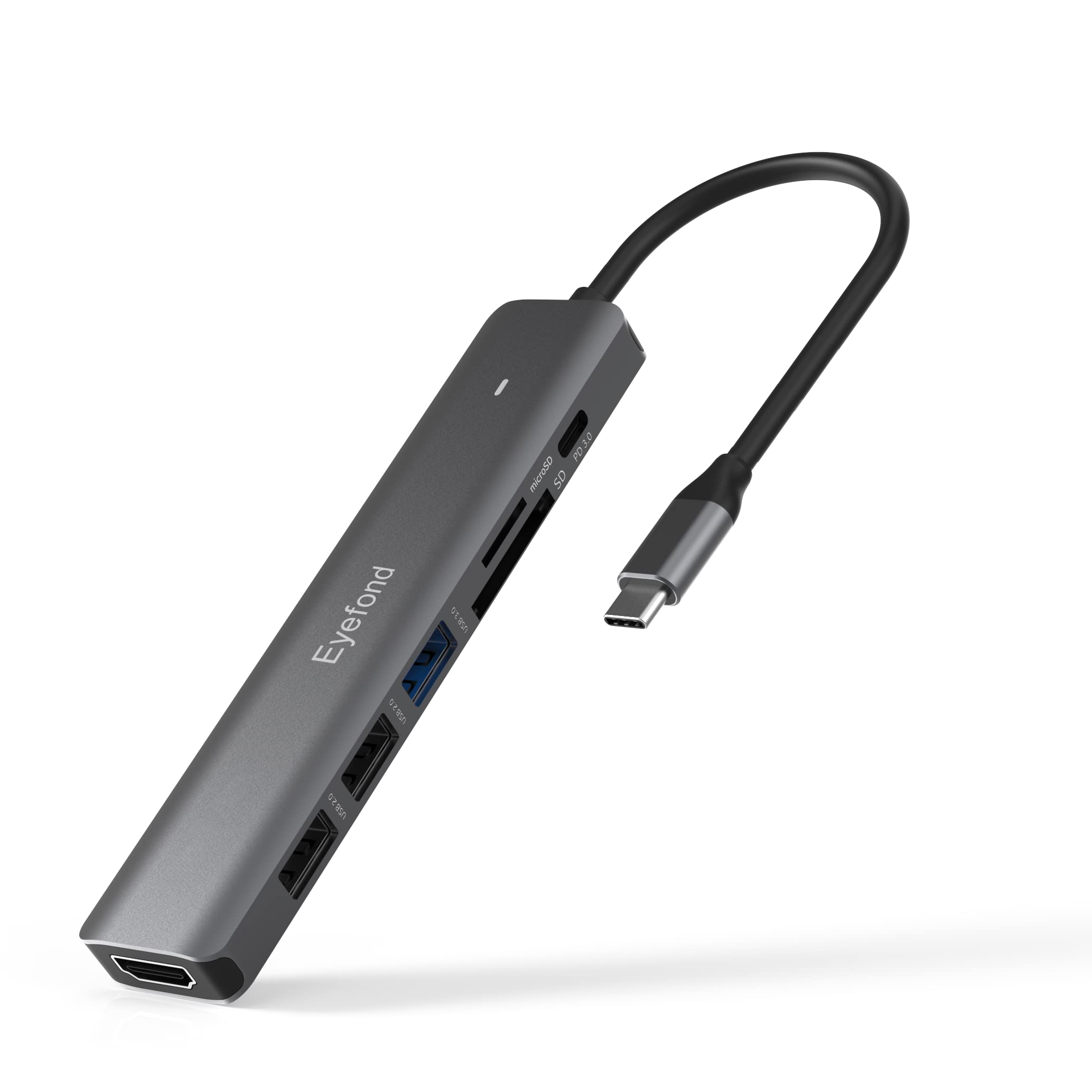 Type C Multi Port Adapter with 4K HDMI, USB3.0,100W PD Charging, TF SD Card Reader, USB2.0 USB-C to USB HUB Compatible for MacBook Smartphone Laptop Mouse Keyboard Printer Camera.