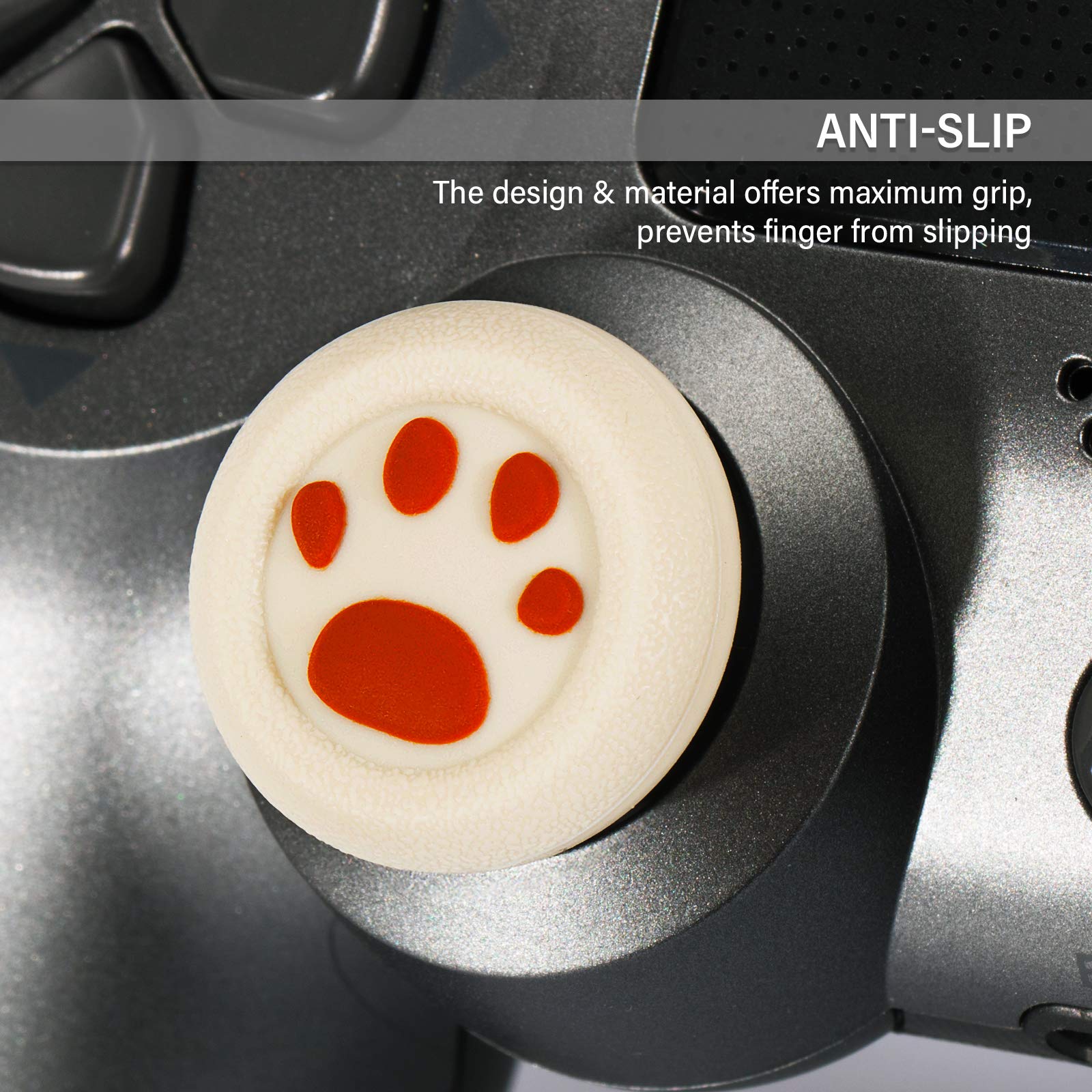 PlayRealm NO Falling Off Thumbstick Extender & Silicone Grip Cover 2 Sets for Xbox Controller (MZHH)
