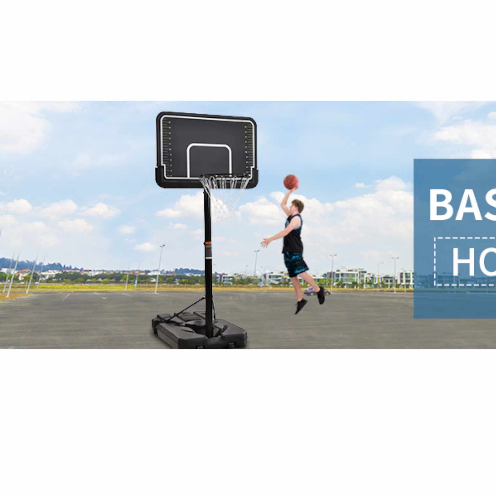 Ralch Wyscom Adjustable Basketball Hoop Goal with Vertical Jump Measurement, Portable and Mobile with Wheels Outdoor,6.6-10ft Height Easy Adjustment for Adults