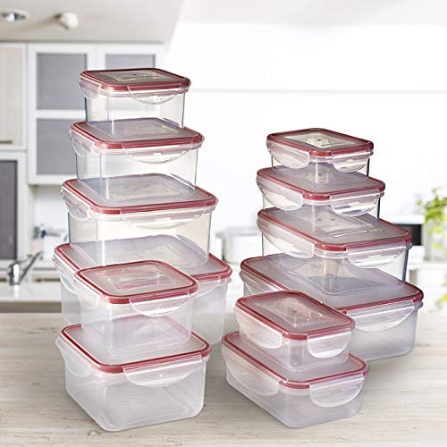 SEALCO Food Storage Containers with Lids – 12 Pack Set (24 Pieces Total) -Reusable Plastic Containers – BPA-Free, Stackable, Microwave, Dishwasher, Freezer Safe – Airtight