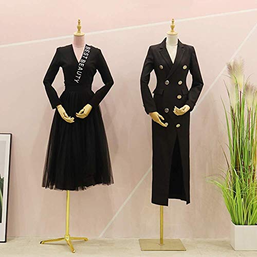 Mannequin Torso Mannequin Dress Form Torso Female Tailors Dummy Dressmakers Dummies Fashion Students Display Bust with Wood Arm Active for Clothing Jewelry Show (E Medium